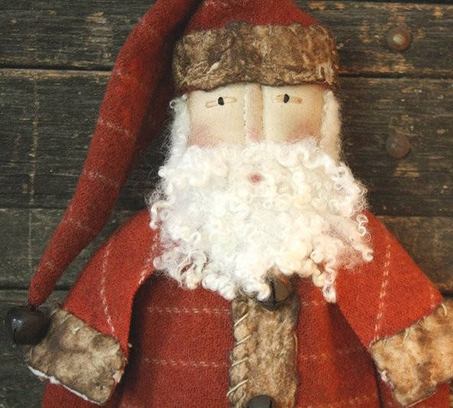 PATTERN Primitive Christmas Folk Art Santa Doll Digital PDF - Etsy