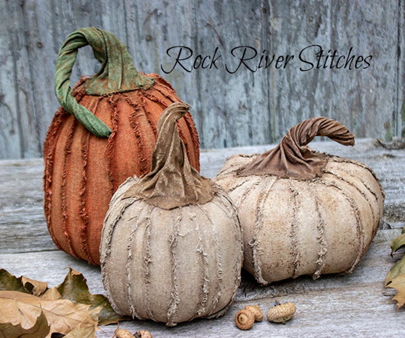 PATTERN Primitive Shabby Halloween Pumpkins PDF Pattern - Etsy