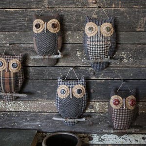 PATTERN Primitive Owl Folk Art Ornie Digital PDF Pattern, Owl Sewing ...