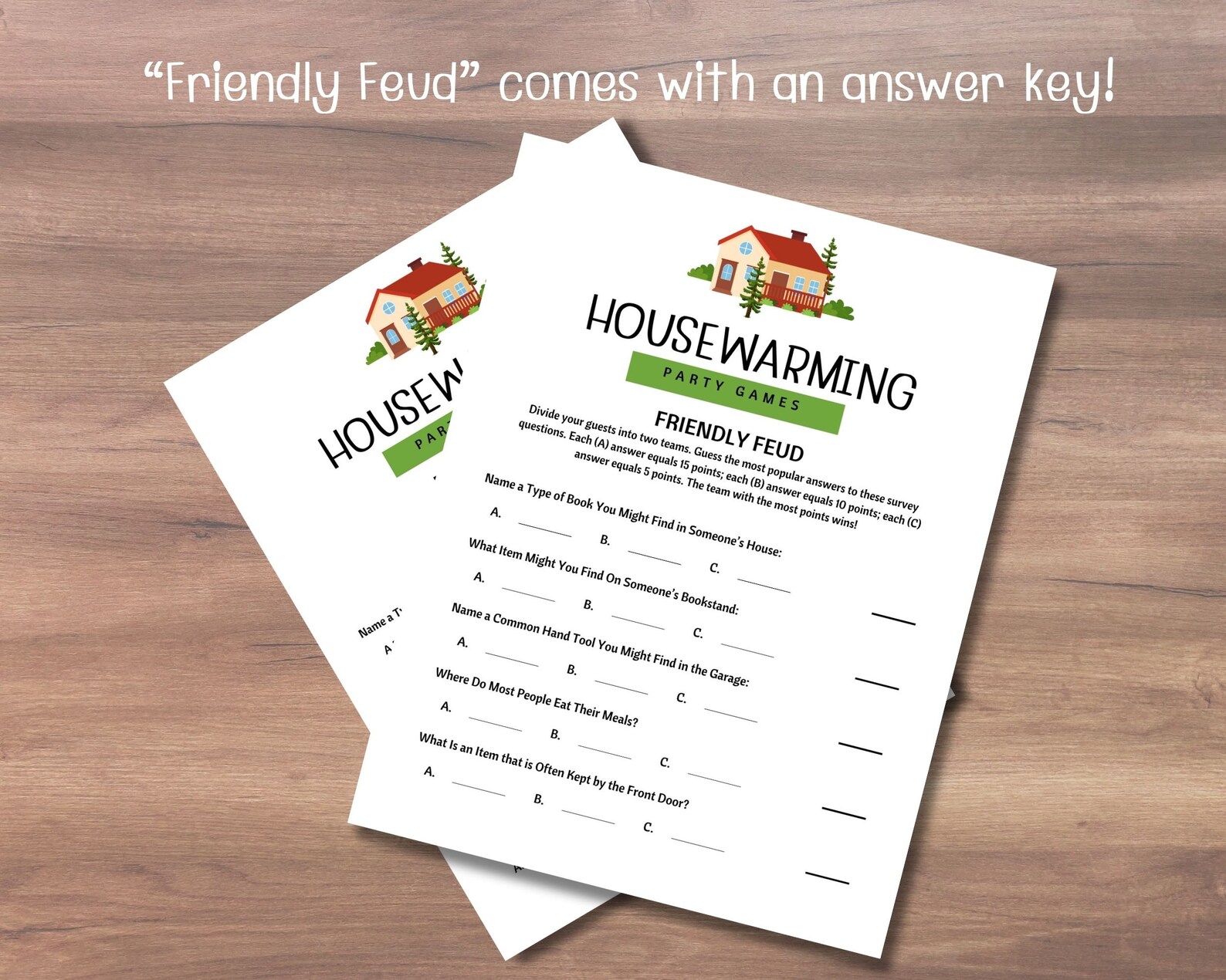 Friendly Feud, Housewarming Party Games, Printable Game, Housewarming ...