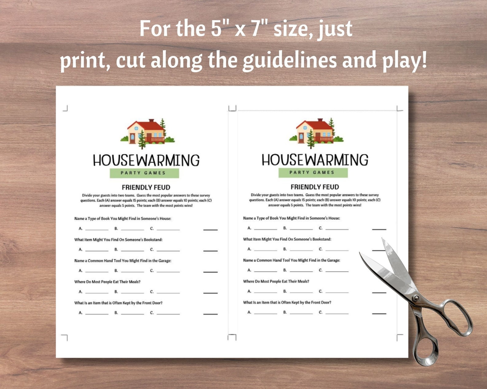 Friendly Feud, Housewarming Party Games, Printable Game, Housewarming ...