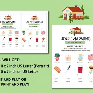 Guess the Price, Housewarming Party Games, Printable Game, Housewarming ...
