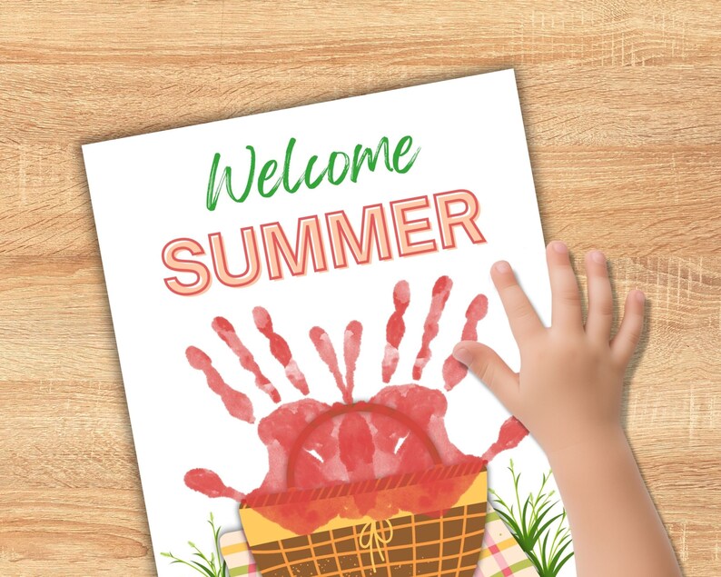 Welcome Summer Handprint Craft, Handprint Art, Summer Handprint Art ...