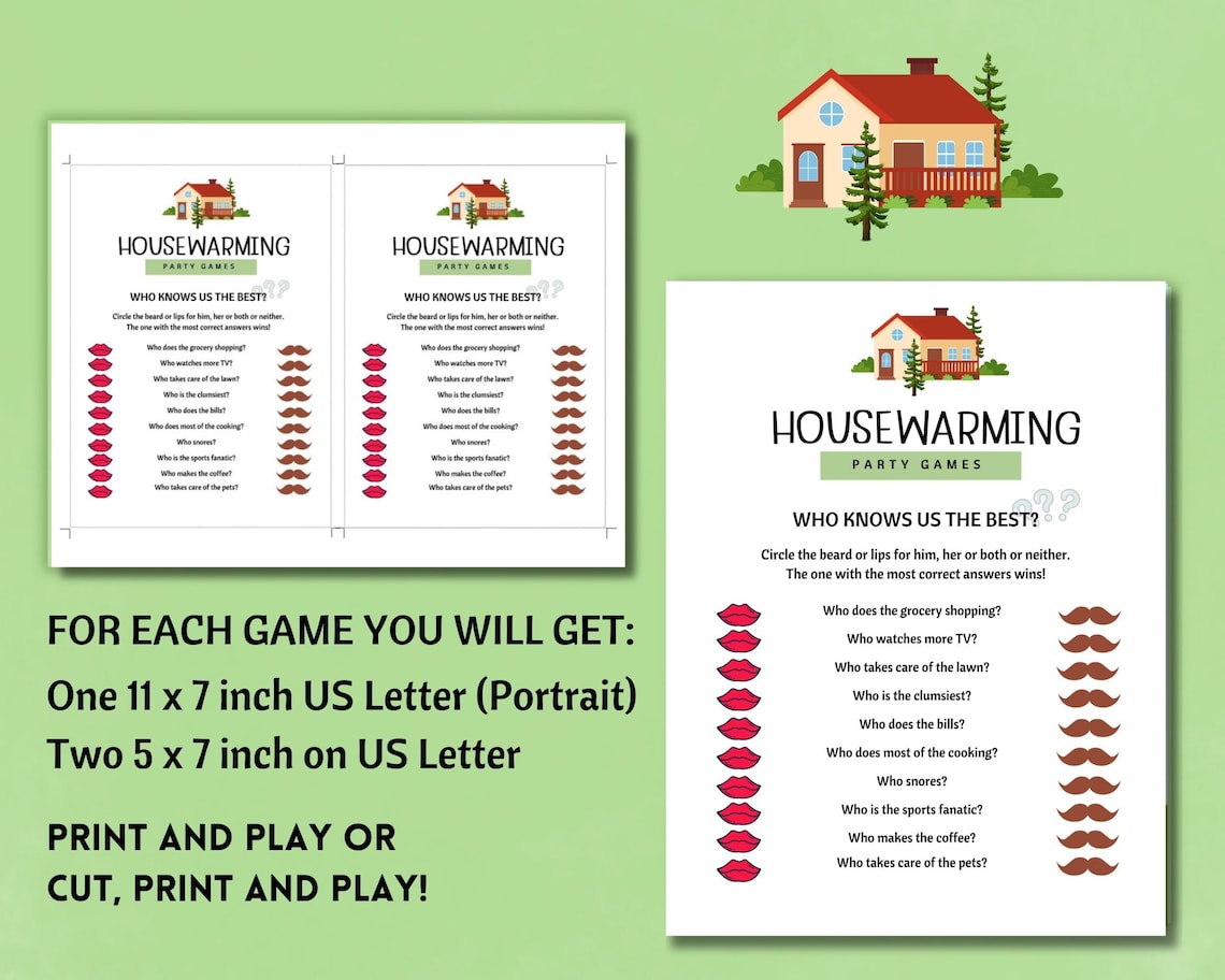 Who Knows Us Best, Housewarming Party Games, Printable Game ...