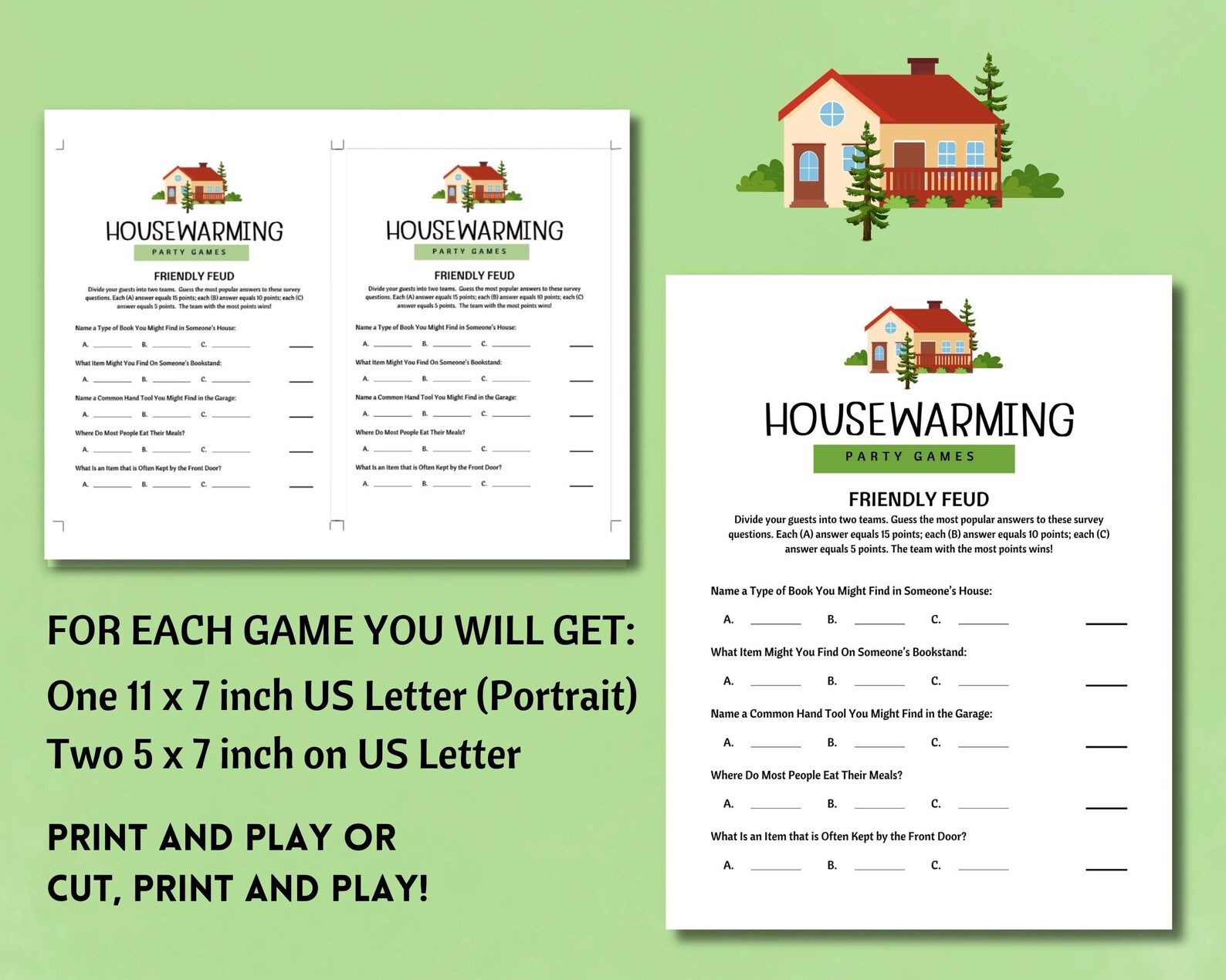 Friendly Feud, Housewarming Party Games, Printable Game, Housewarming ...