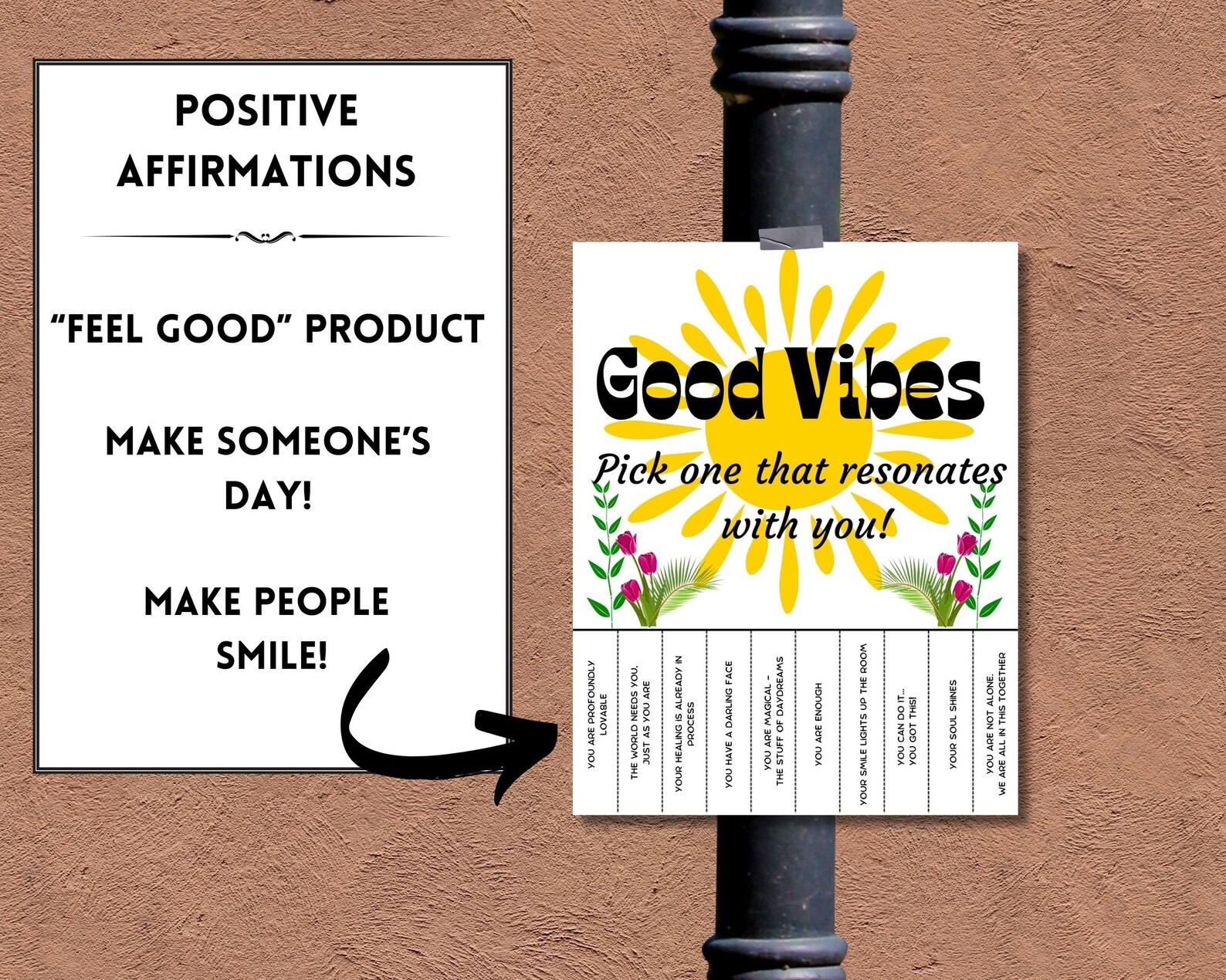Positive Affirmation Tear-off Flyer, Tear-off Compliments Printable ...