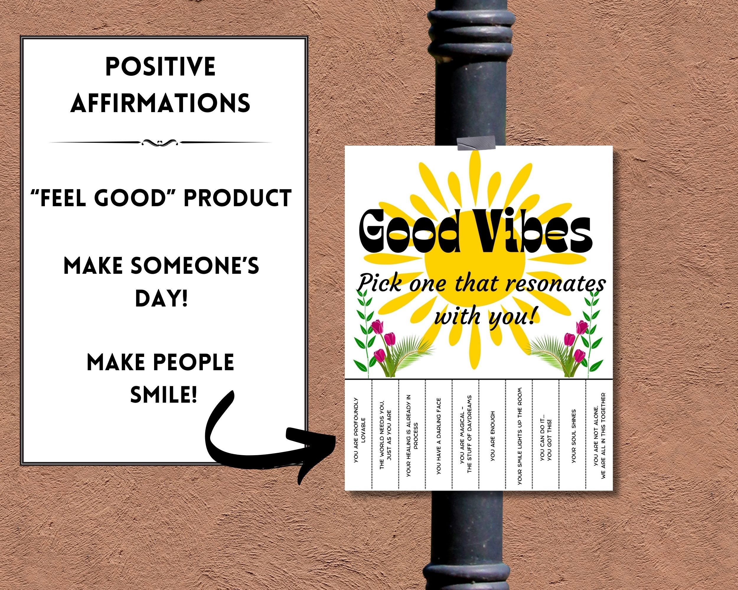 Positive Affirmation Tear-off Flyer, Tear-off Compliments Printable ...
