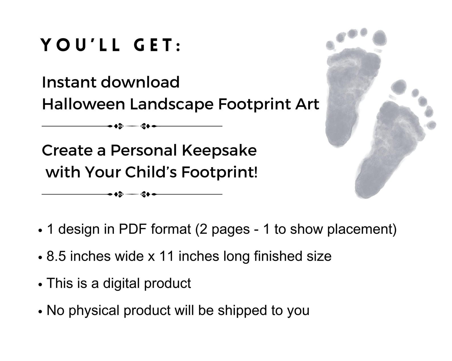Printable Halloween Footprint Art, Halloween Footprint Craft, Halloween ...