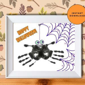 Halloween Handprint Craft Printable, Halloween Handprint Art, Halloween ...