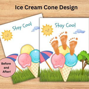 Welcome Summer Handprint Craft, Stay Cool Footprint Art, Handprint Art ...