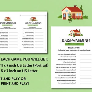 House Hunt Game, Housewarming Party Games, Printable Game, Housewarming ...