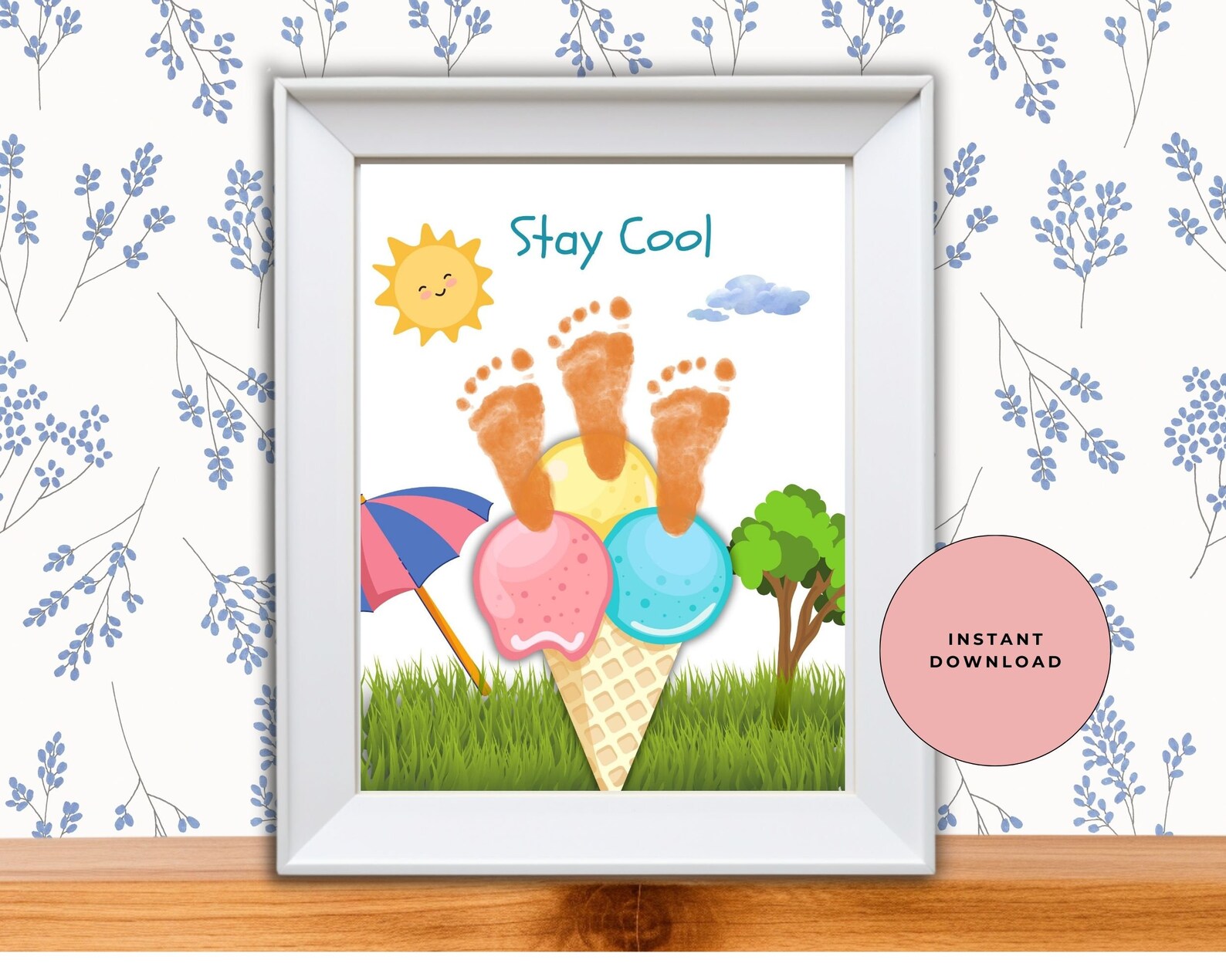 Welcome Summer Footprint Craft, Stay Cool Footprint Art, Footprint Art ...