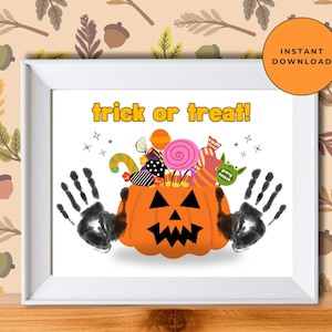 Halloween Handprint Craft Printable, Halloween Handprint Art, Halloween ...