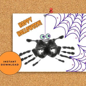 Halloween Handprint Craft Printable, Halloween Handprint Art, Halloween ...