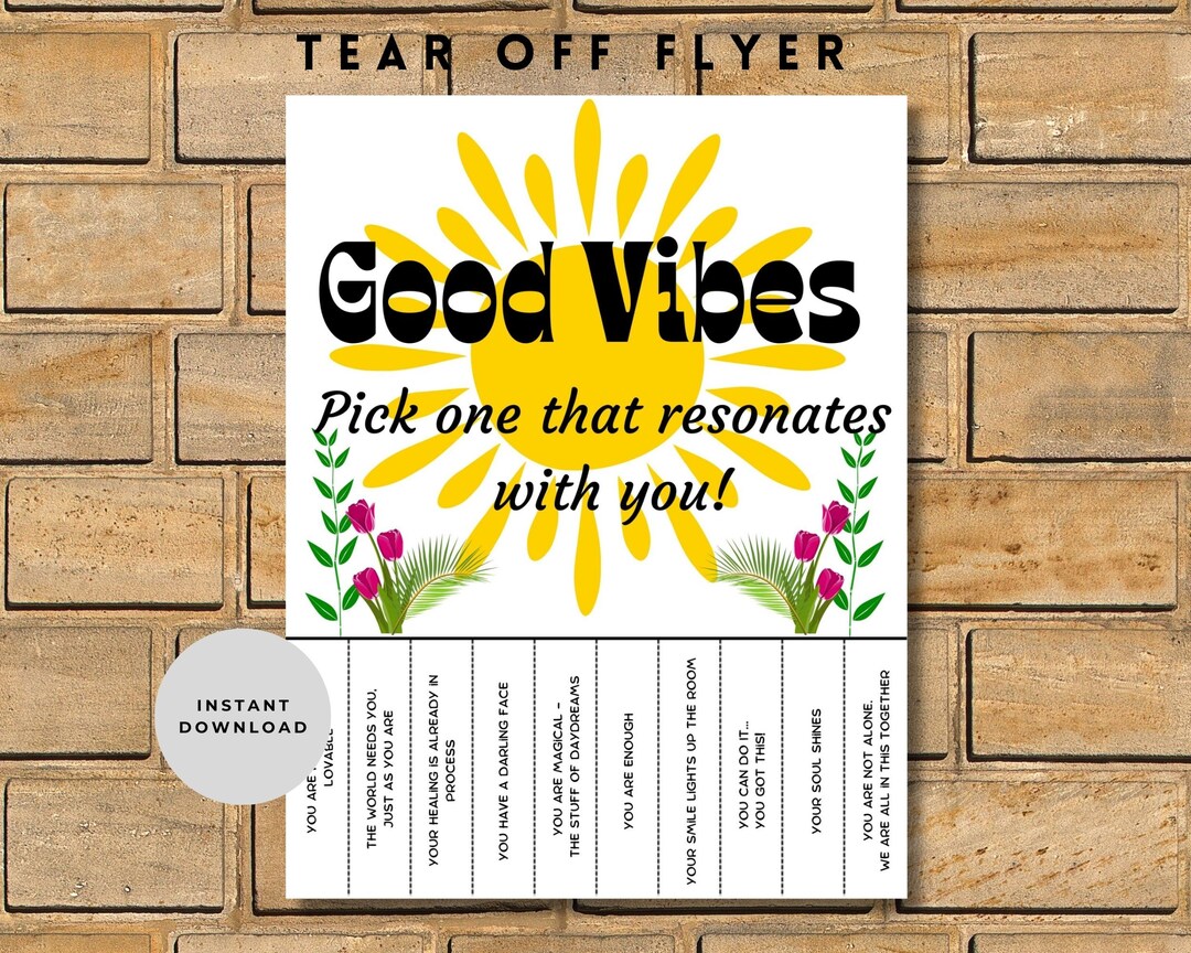 Positive Affirmation Tear-off Flyer, Tear-off Compliments Printable ...
