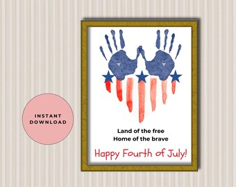4th of July Handprint Craft, Handprint Art, Handprint Art Craft, July ...