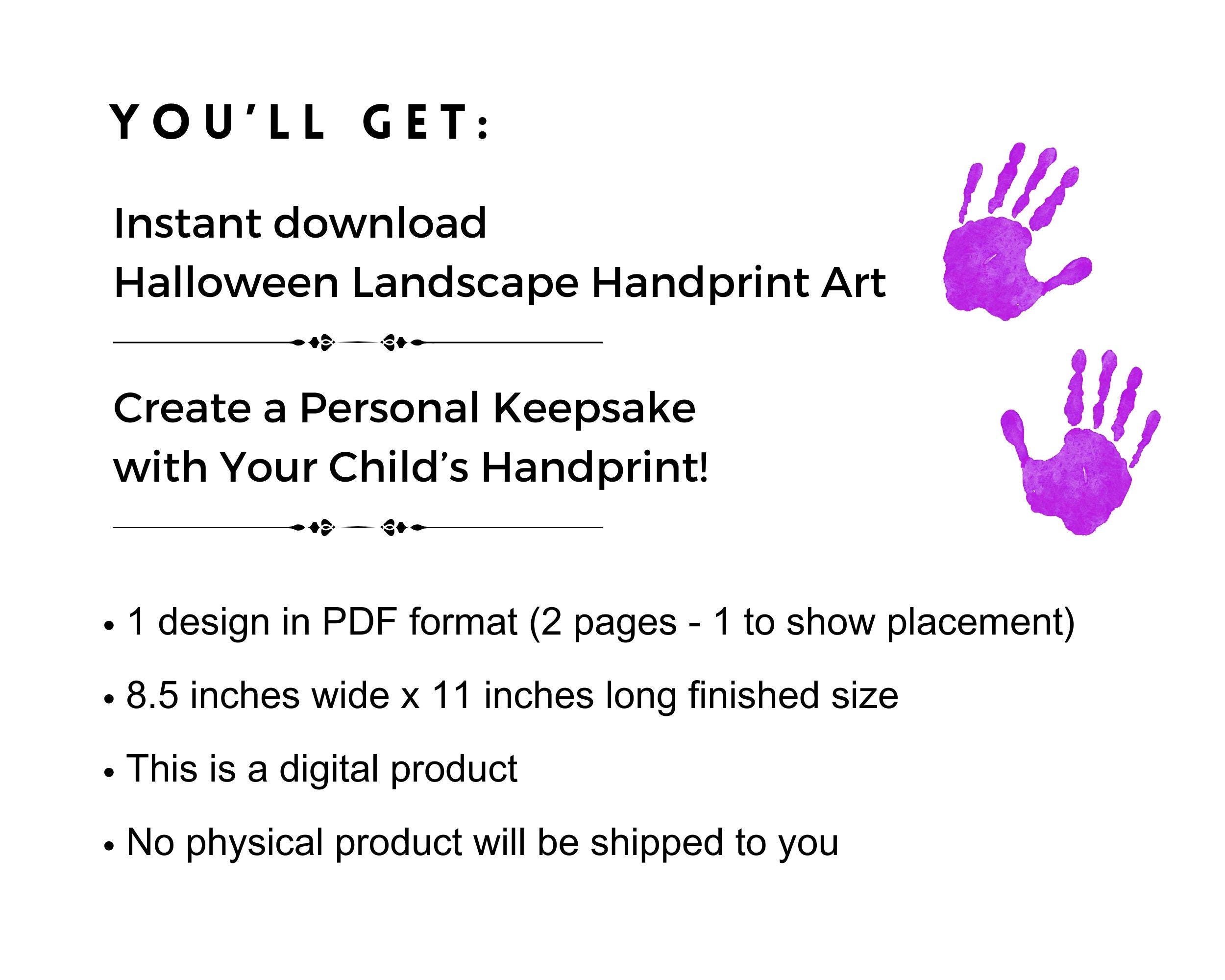 Halloween Handprint Craft Printable, Halloween Handprint Art, Halloween ...