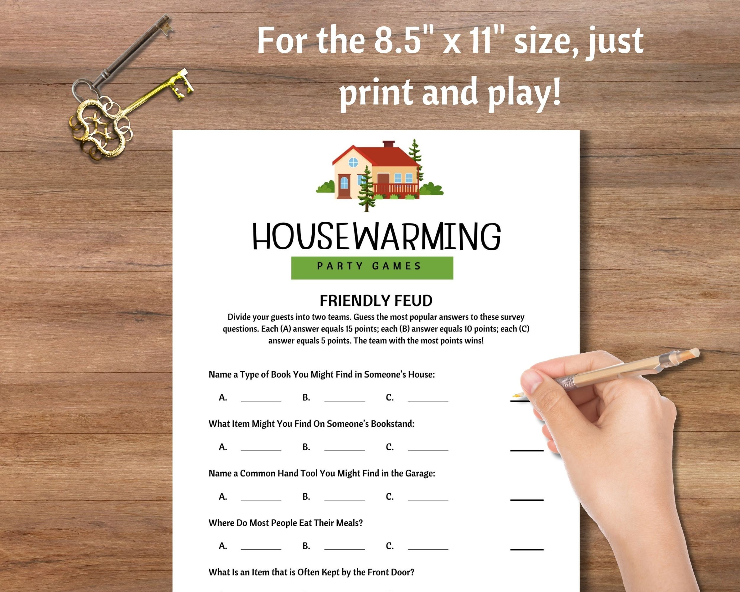 Friendly Feud, Housewarming Party Games, Printable Game, Housewarming ...
