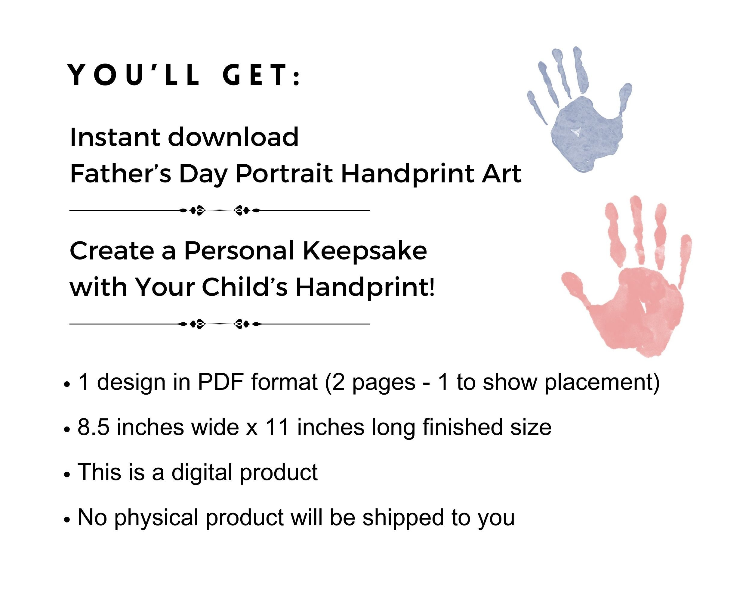 Fathers Day Handprint Printable, Fathers Day Handprint Craft, Fathers ...