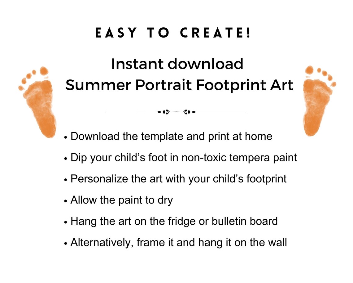 Welcome Summer Footprint Craft, Stay Cool Footprint Art, Footprint Art ...