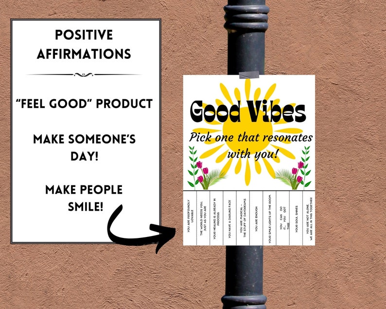 Positive Affirmation Tear-off Flyer, Tear-off Compliments Printable ...