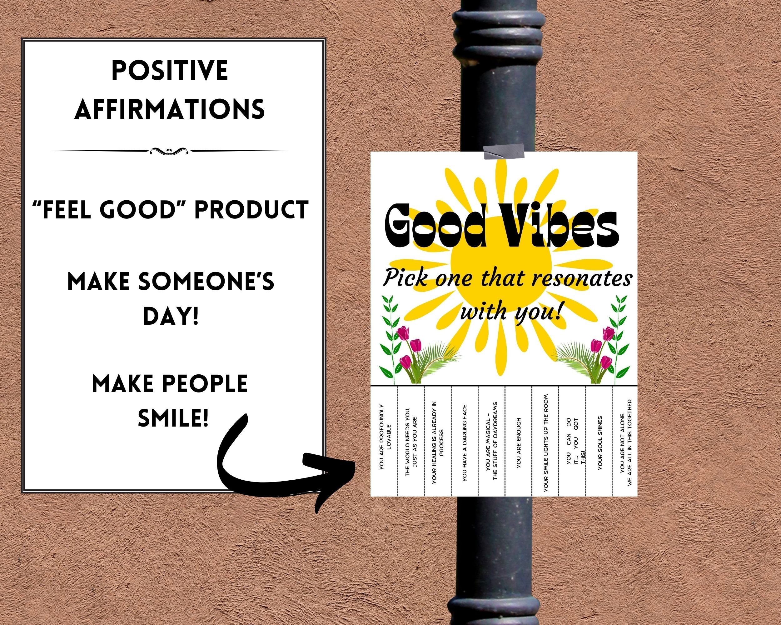 Positive Affirmation Tear-off Flyer, Tear-off Compliments Printable ...