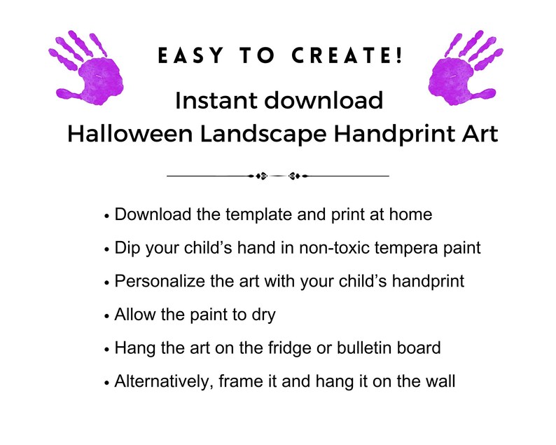 Halloween Handprint Craft Printable, Halloween Handprint Art, Halloween ...