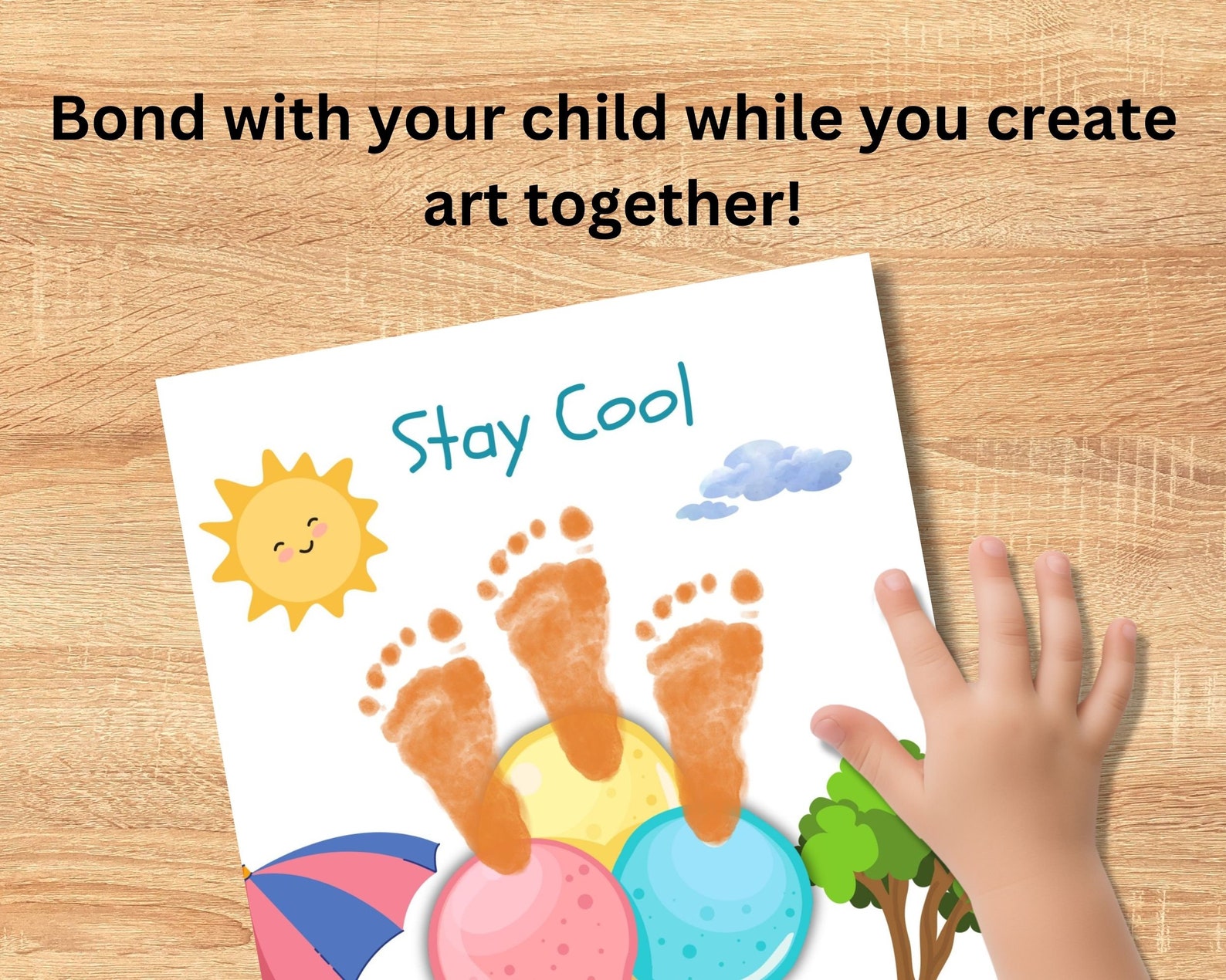 Welcome Summer Footprint Craft, Stay Cool Footprint Art, Footprint Art ...