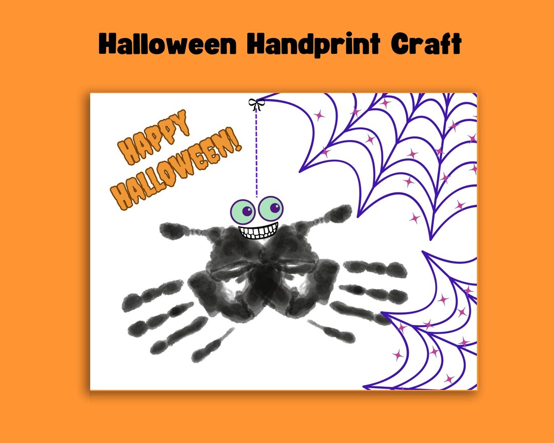 Halloween Handprint Craft Printable, Halloween Handprint Art, Halloween ...