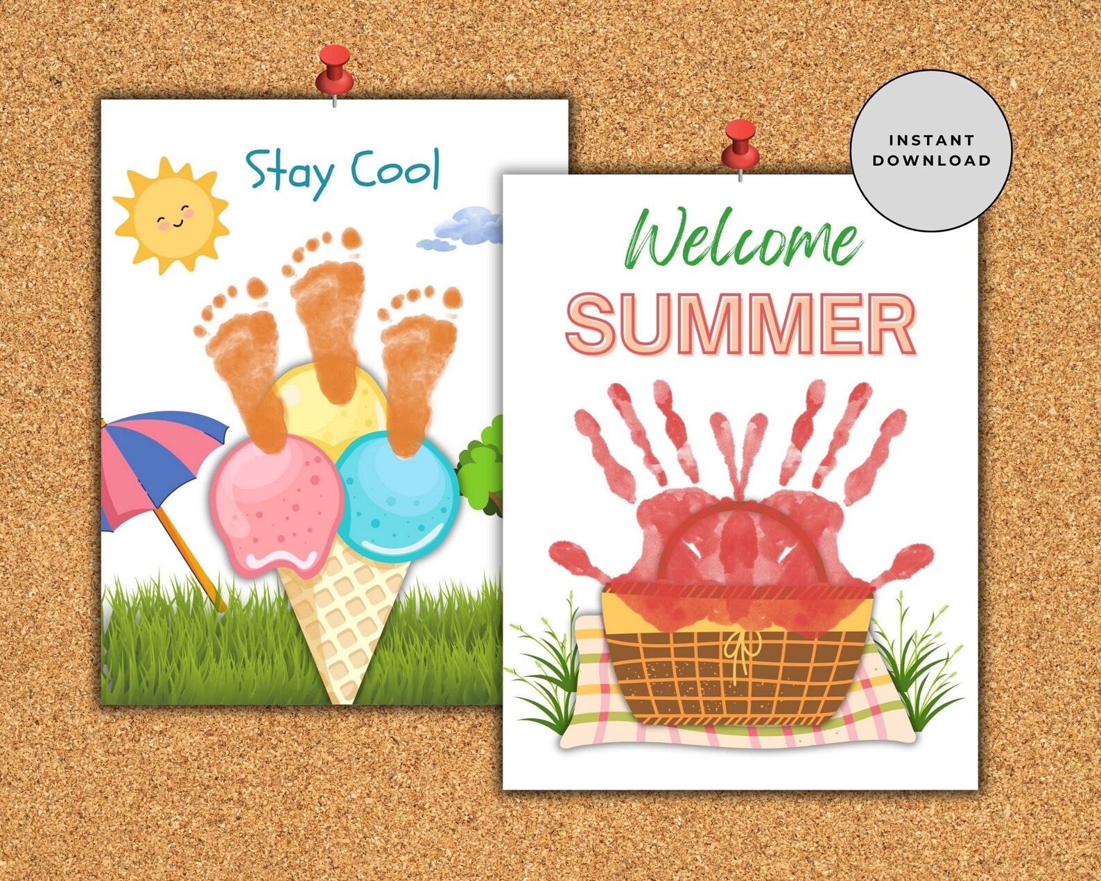 Welcome Summer Handprint Craft, Stay Cool Footprint Art, Handprint Art ...
