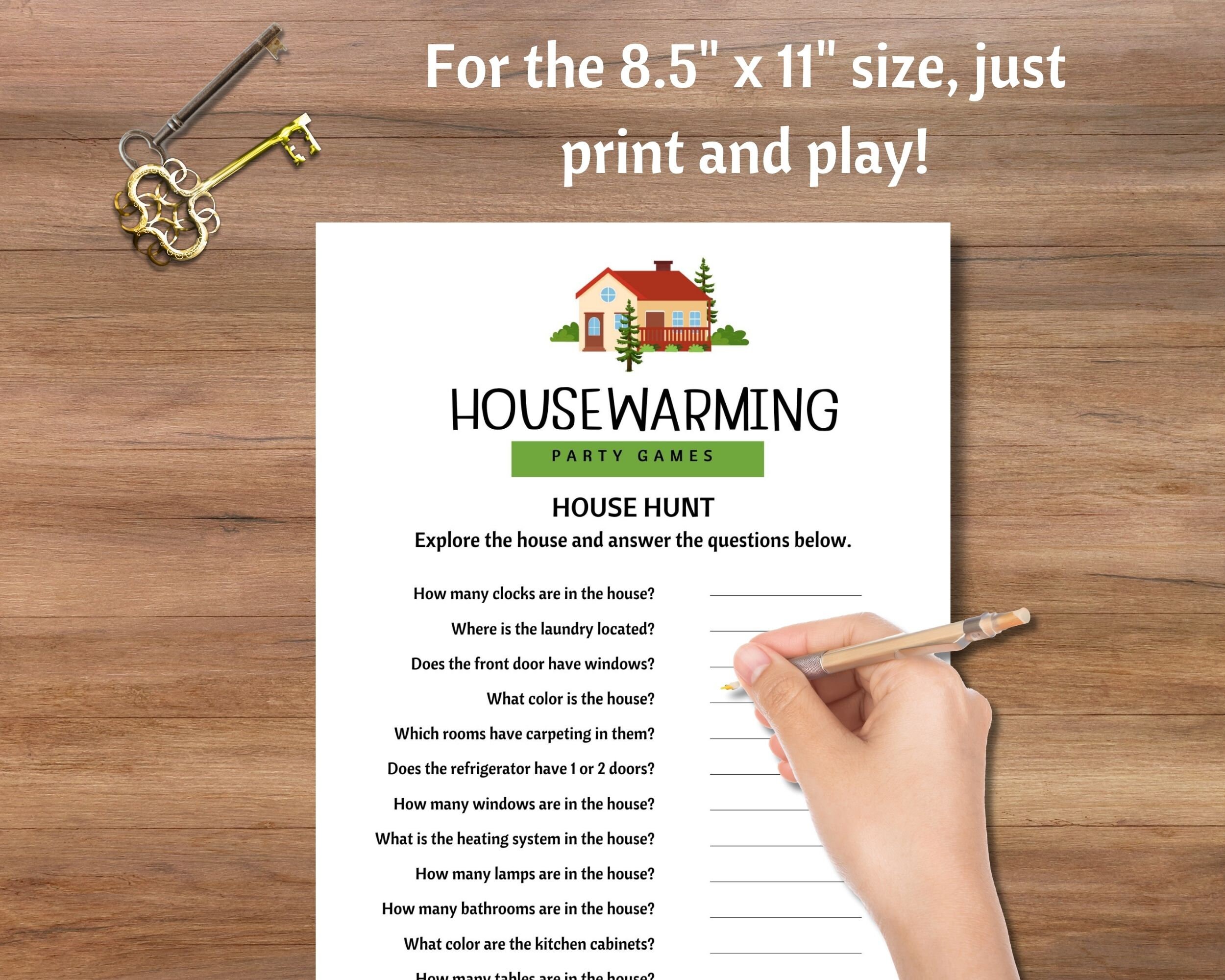 House Hunt Game, Housewarming Party Games, Printable Game, Housewarming ...