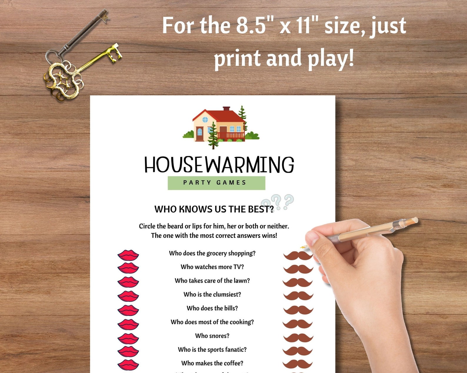 Who Knows Us Best, Housewarming Party Games, Printable Game ...
