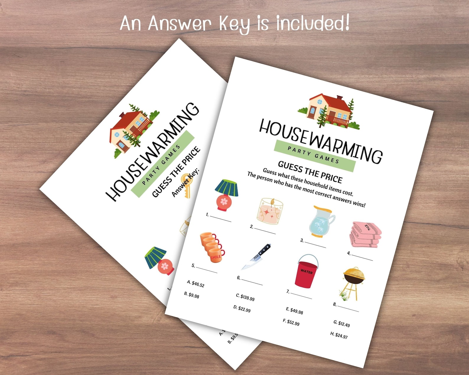 Guess the Price, Housewarming Party Games, Printable Game, Housewarming ...