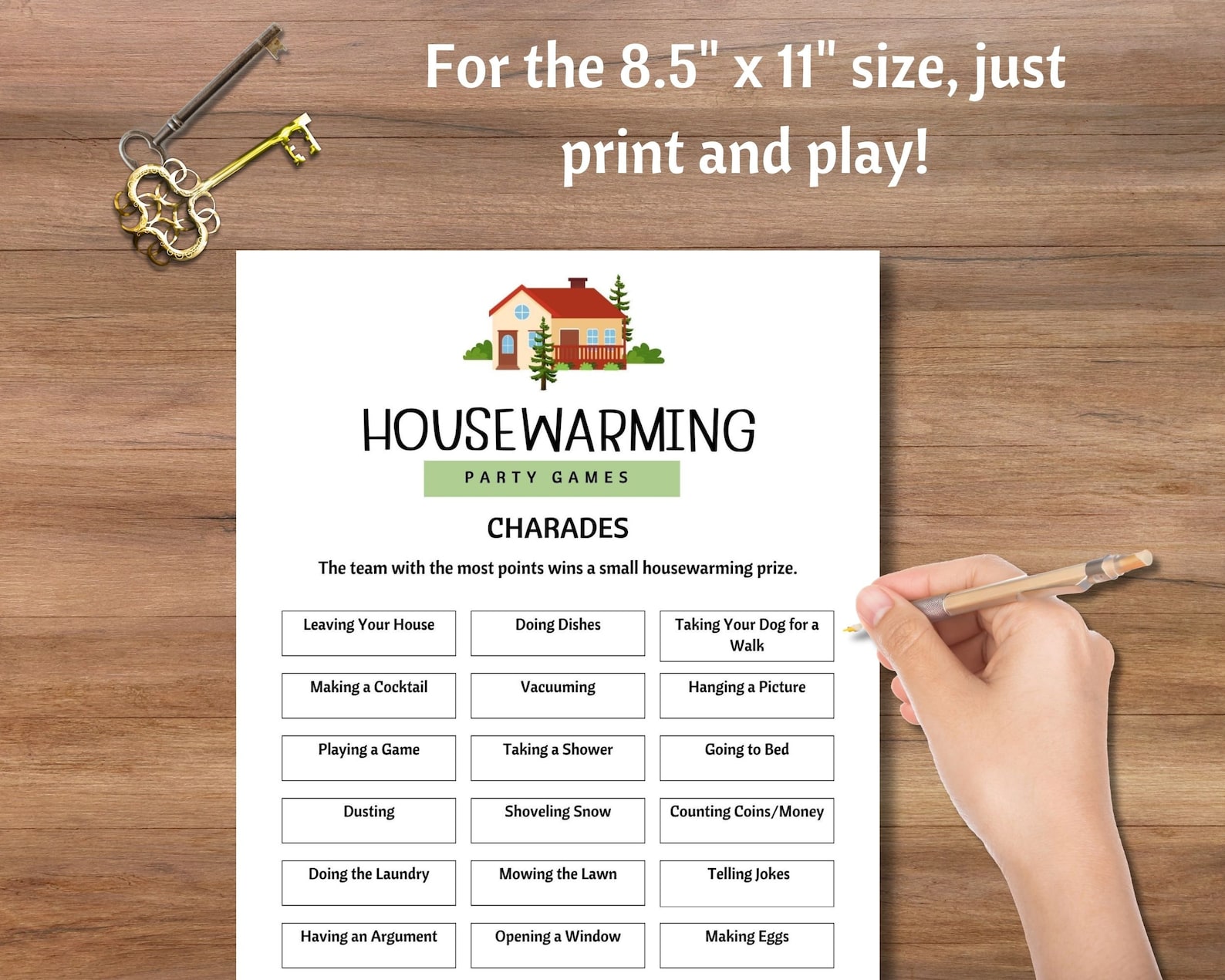 Charades, Housewarming Party Games, Printable Game, Housewarming ...