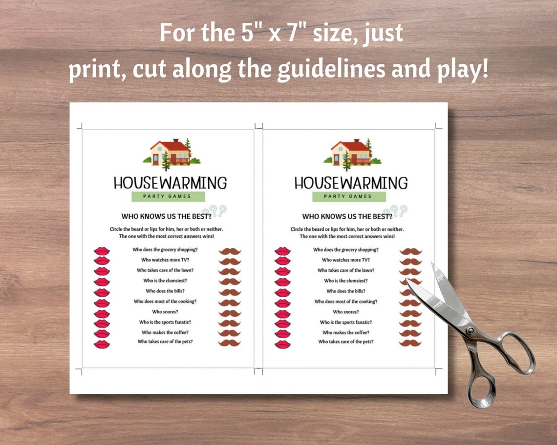 Who Knows Us Best, Housewarming Party Games, Printable Game ...
