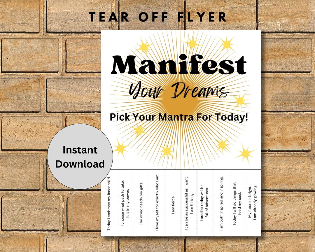 Positive Affirmation Tear-off Flyer, Positive Affirmations Poster, Self ...