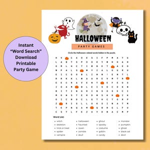 Halloween Word Search, Halloween Party Game, Halloween Games for Adults ...