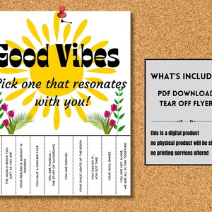 Positive Affirmation Tear-off Flyer, Tear-off Compliments Printable ...