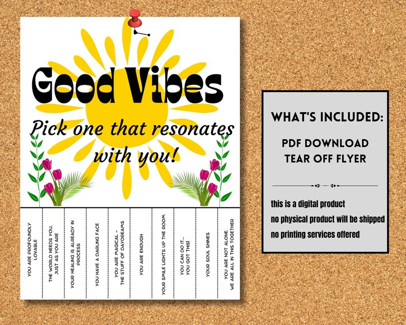 Positive Affirmation Tear-off Flyer, Tear-off Compliments Printable ...