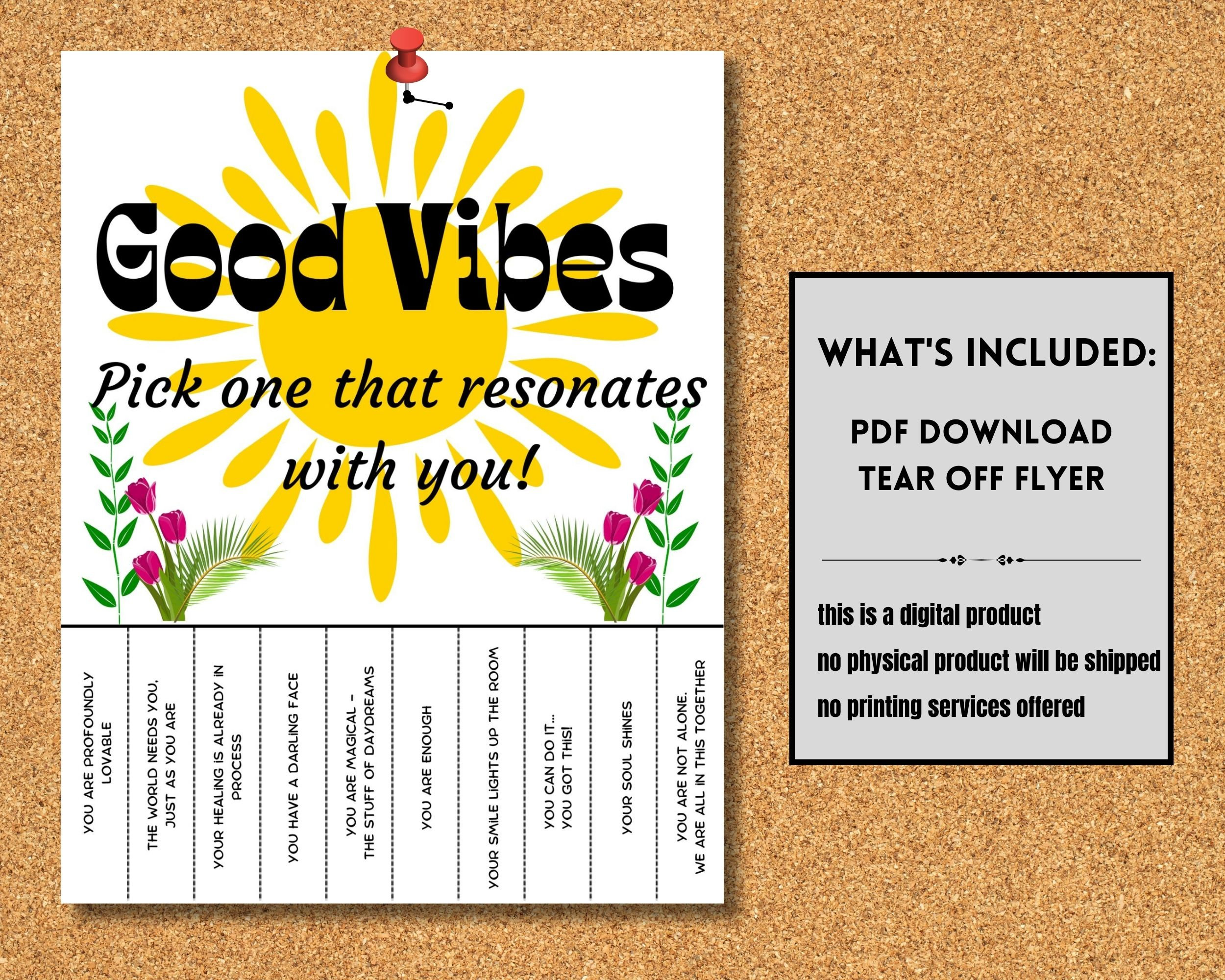 Positive Affirmation Tear-off Flyer, Tear-off Compliments Printable ...