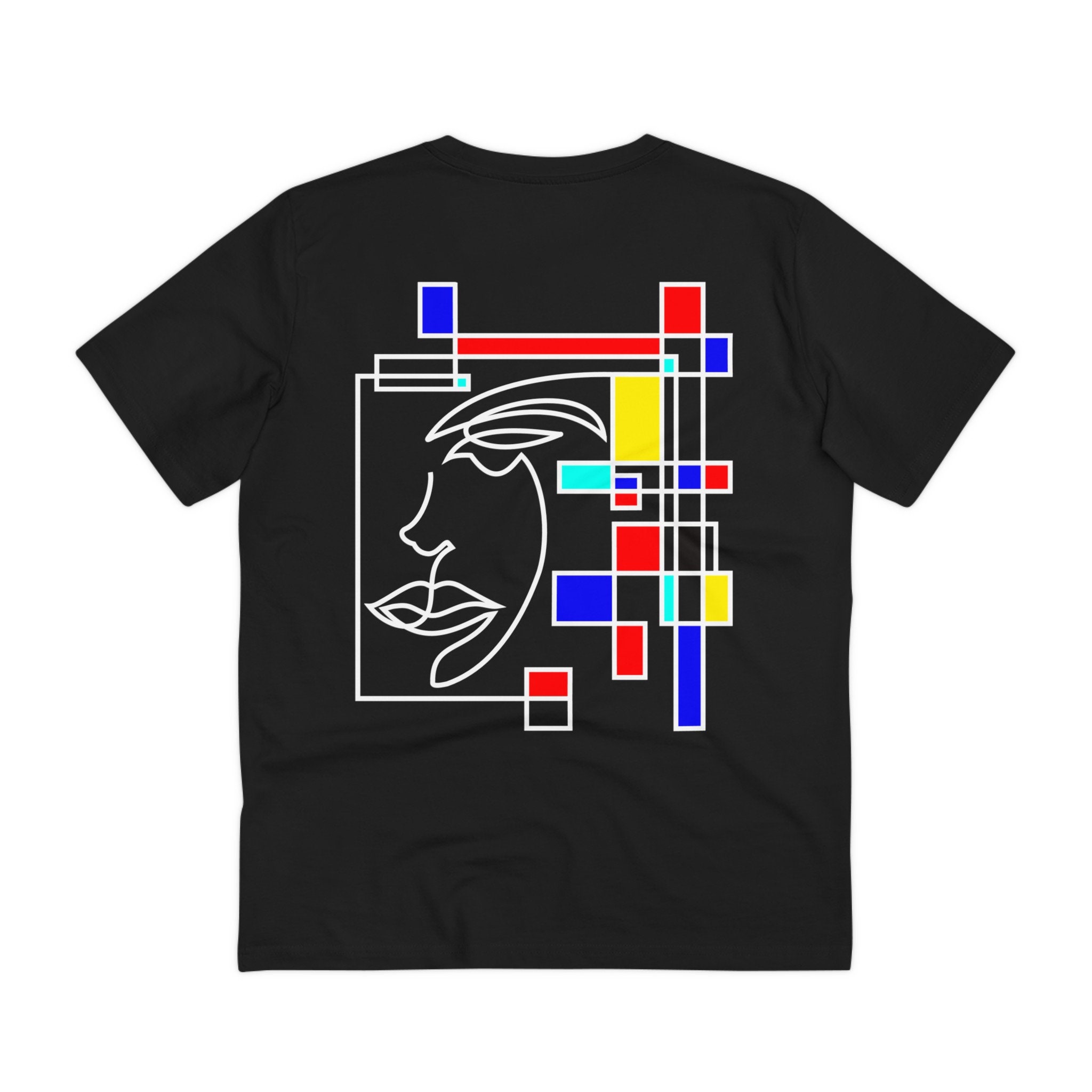 Mondrian Half-face Line Art T-shirt Unisex - Etsy