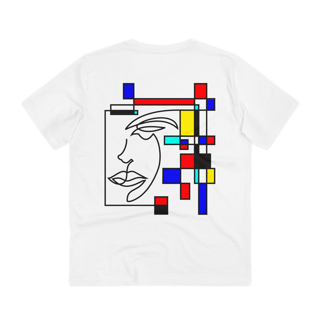 Mondrian Half-face Line Art T-shirt Unisex - Etsy