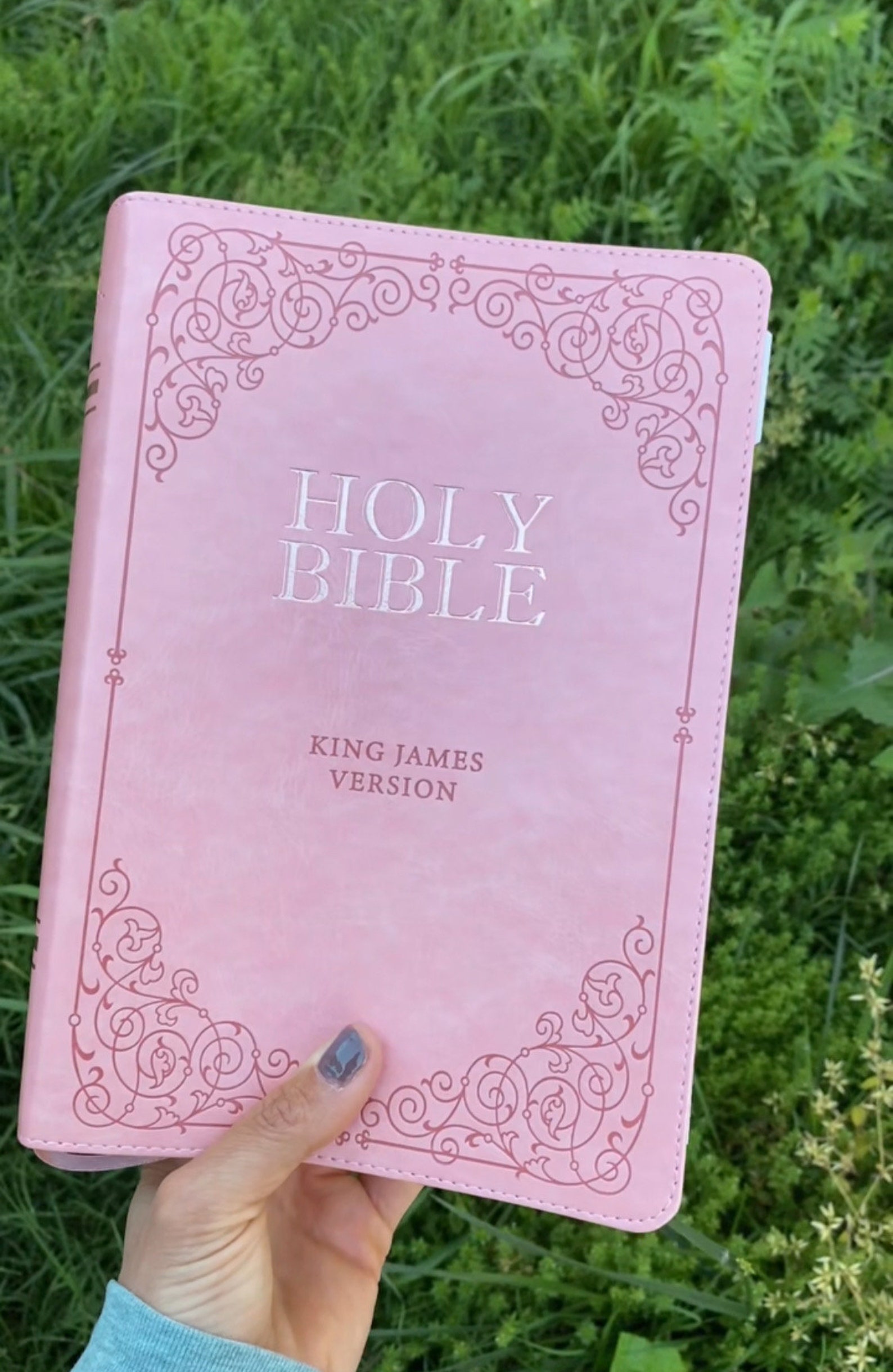 Pink Faux Leather KJV Bible: Rose Gold Tabs, Giant Print - Etsy