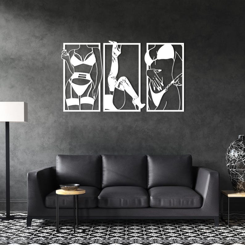 Bdsm Metal Wall Art Dom And Sub Silhouette Decor For Bedroom Or Kink