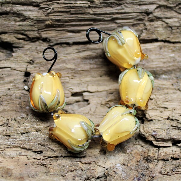 Rose Lampwork Beads - Etsy