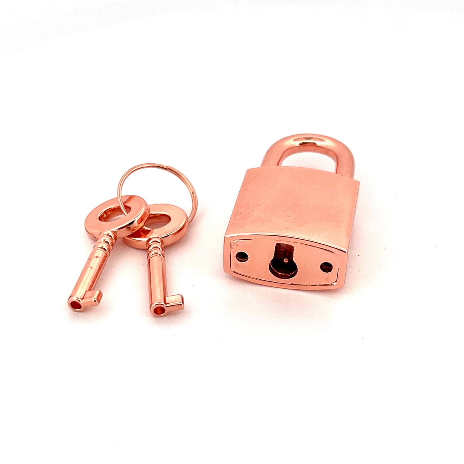 Small Rose Gold Square Padlock Lovelock With Keys - Etsy