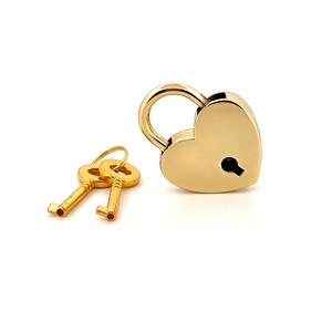 Small Gold Heart Padlock Lovelock With Keys - Etsy