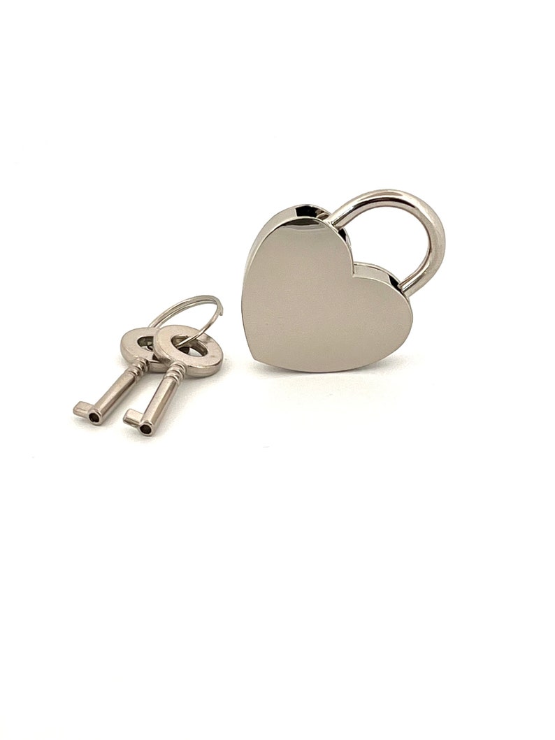 Small Silver Heart Padlock Lovelock With Keys - Etsy