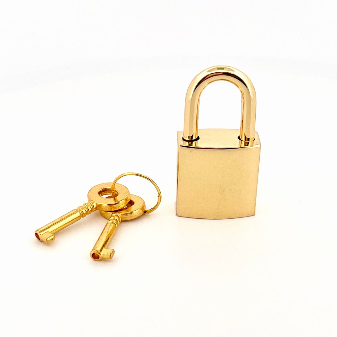 Small Gold Square Padlock Lovelock With Keys - Etsy