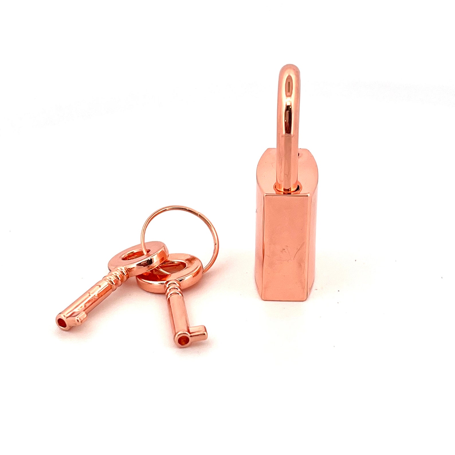 Small Rose Gold Square Padlock Lovelock With Keys - Etsy